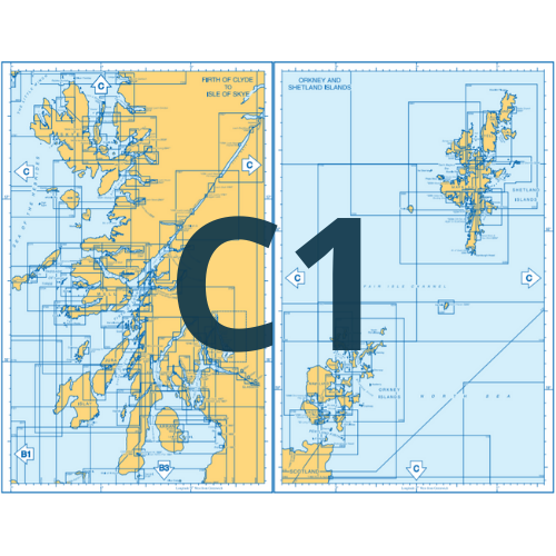 C1 - Scotland Firth of Clyde to Skye Orkney & Shetland Island - Amnautical