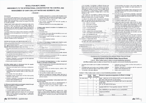Ballast Water Record Book - Log Book - Amnautical