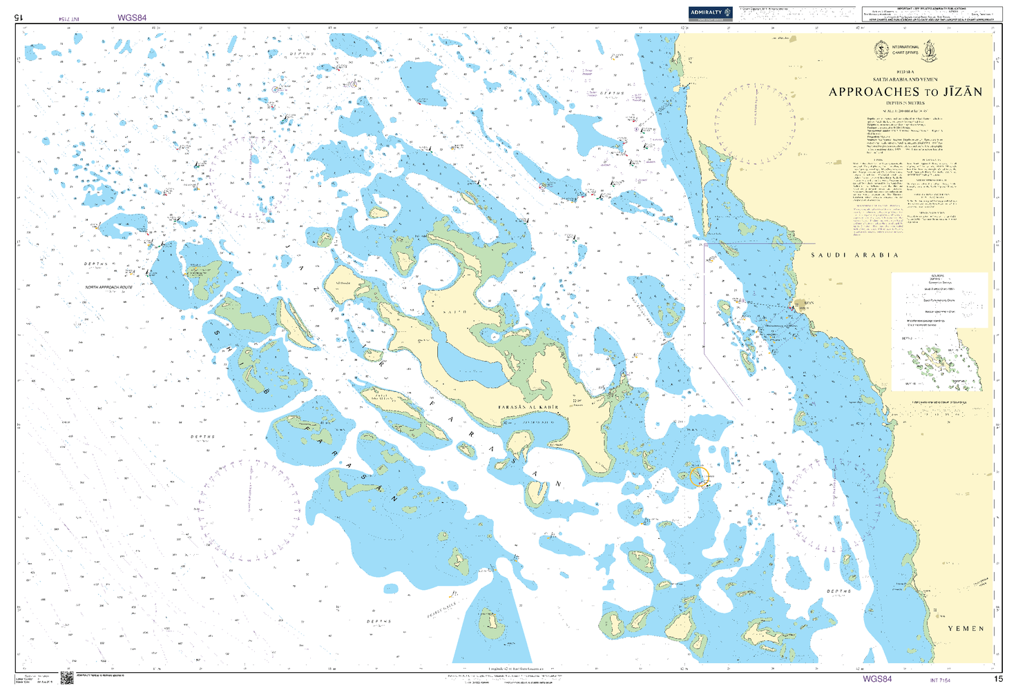 British Admiralty Nautical Chart 15: Red Sea - Amnautical