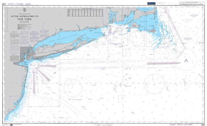 British Admiralty Nautical Chart 2860: Outer Approaches to New York ...