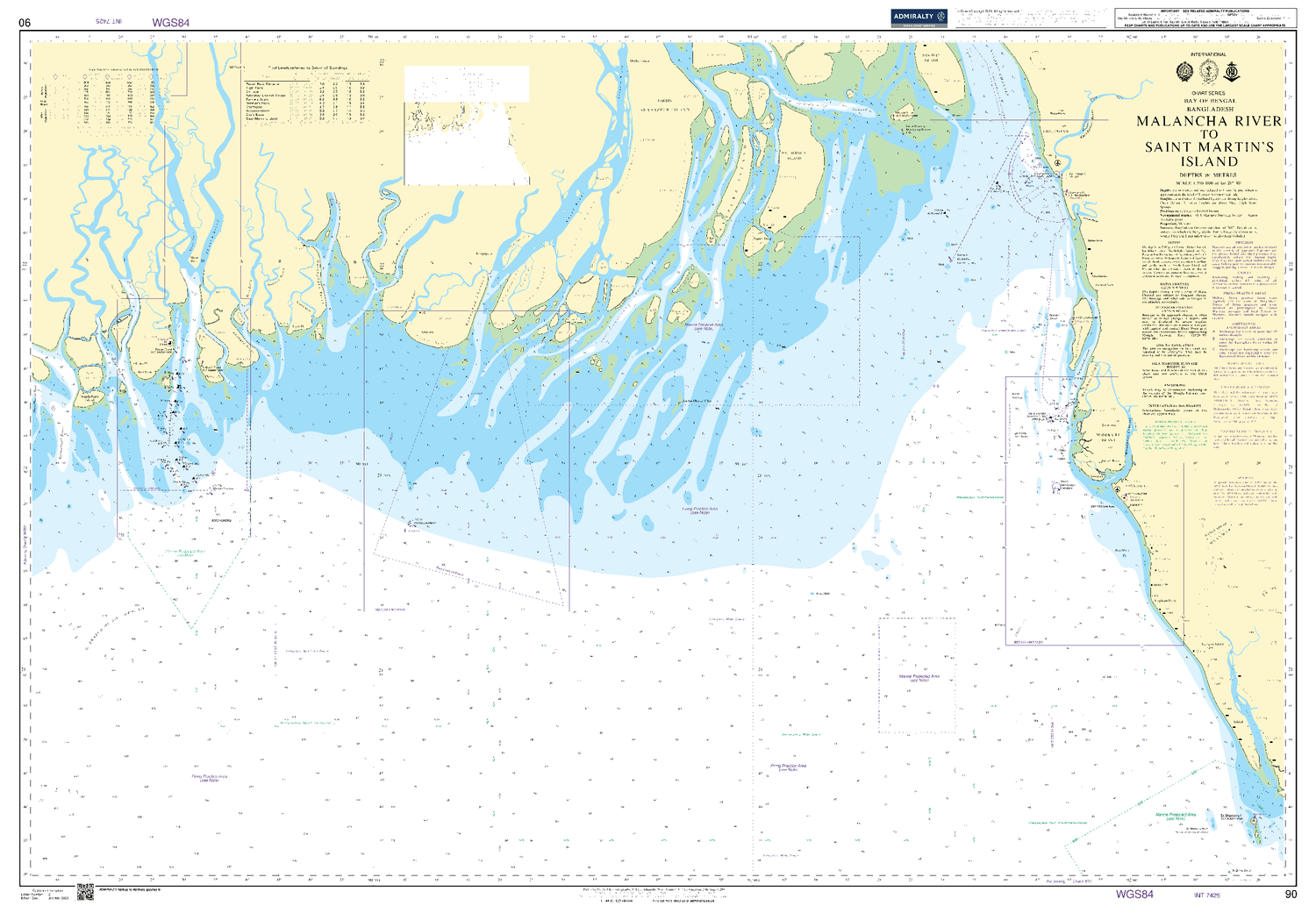British Admiralty Nautical Chart 90: Malancha River to Saint Martin's ...
