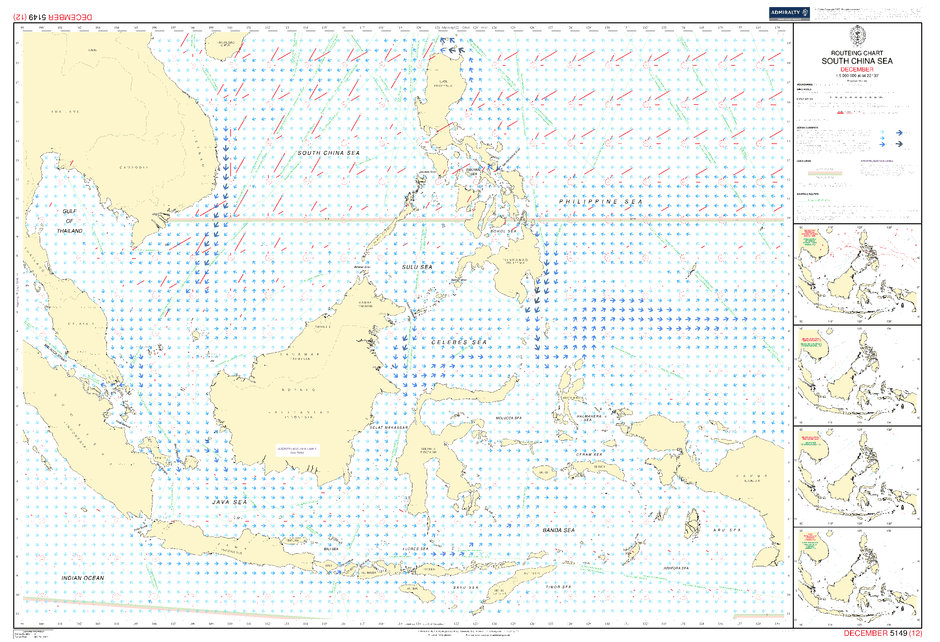 British Admiralty Routeing Chart 5149: South China Sea - Amnautical