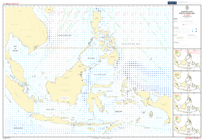 British Admiralty Routeing Chart 5149: South China Sea - Amnautical