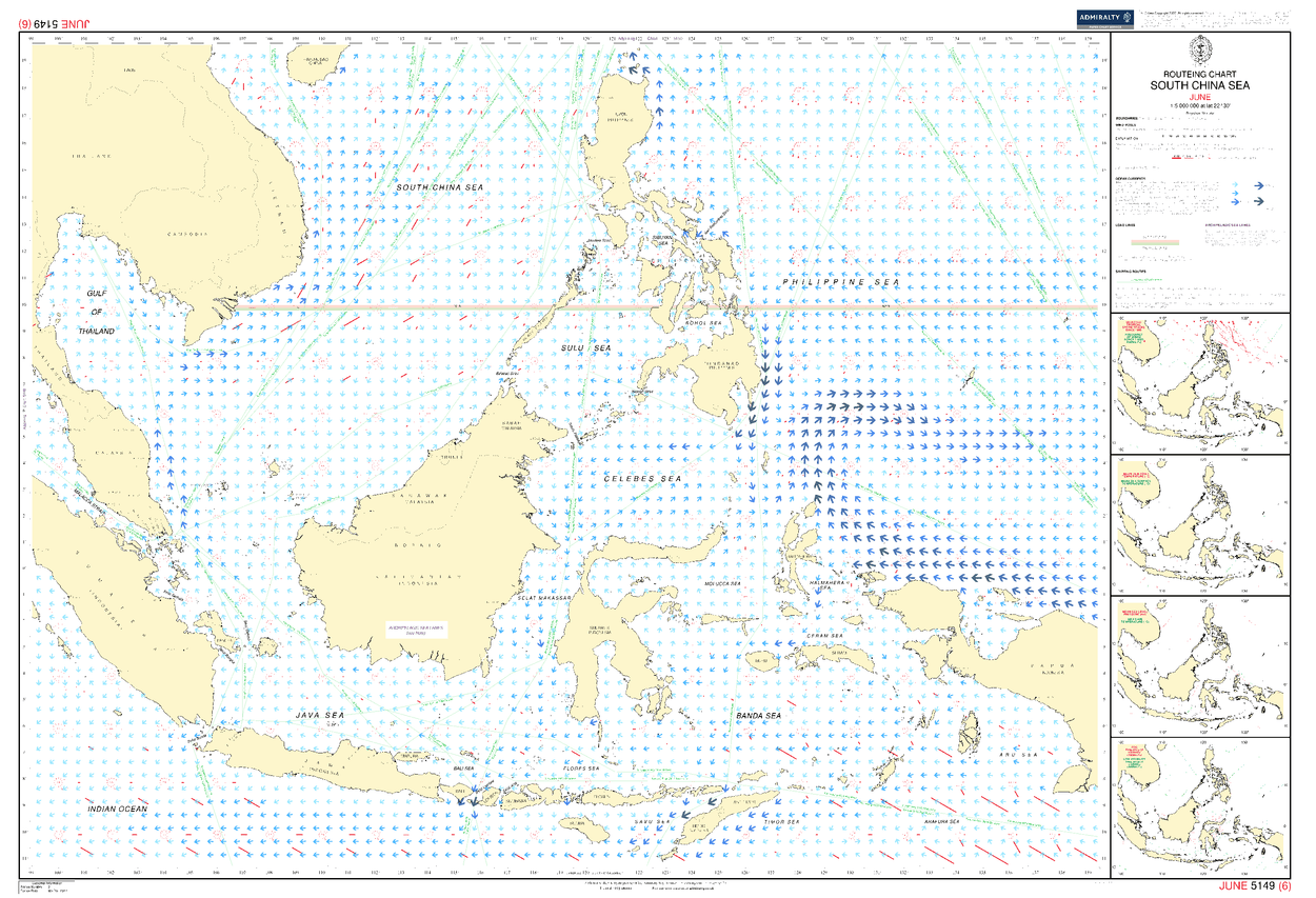 British Admiralty Routeing Chart 5149: South China Sea - Amnautical