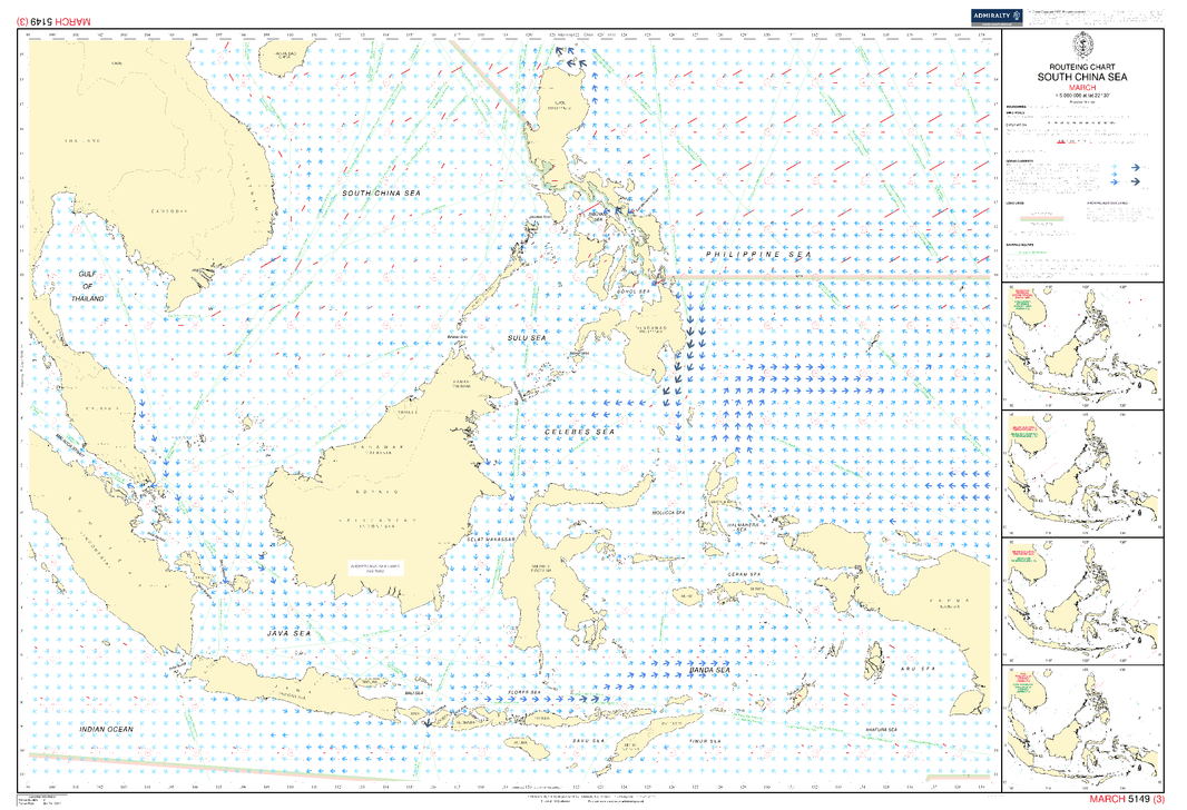 British Admiralty Routeing Chart 5149: South China Sea - Amnautical