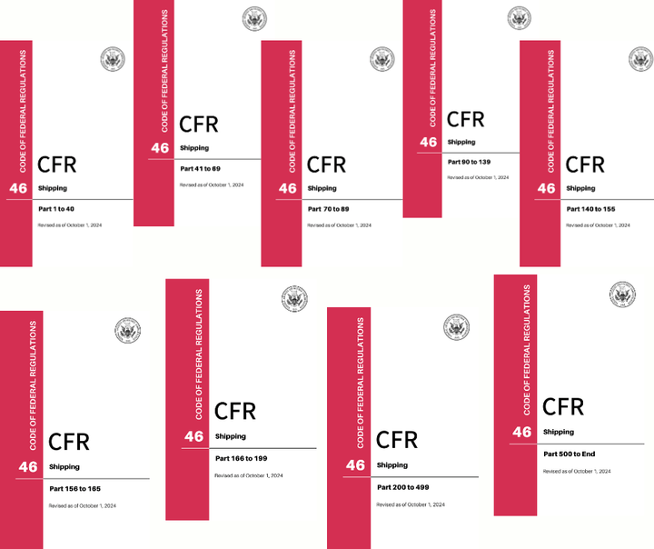 CFR Title 46 Complete Set: Parts 1-End – Shipping, 2024 - Amnautical