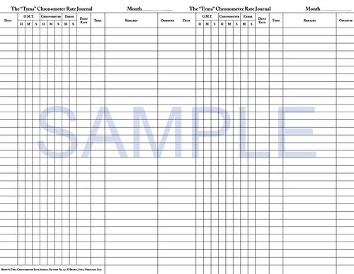 Chronometer Rate Journal - Tyma - Amnautical