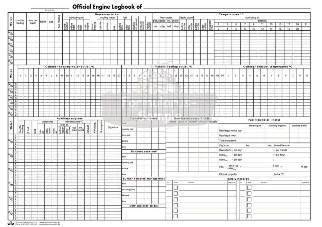 Cyprus Official Engine Log Book - Amnautical