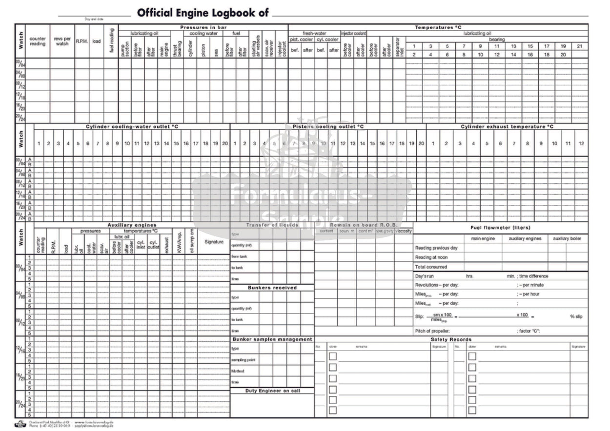 Cyprus Official Engine Log Book - Amnautical