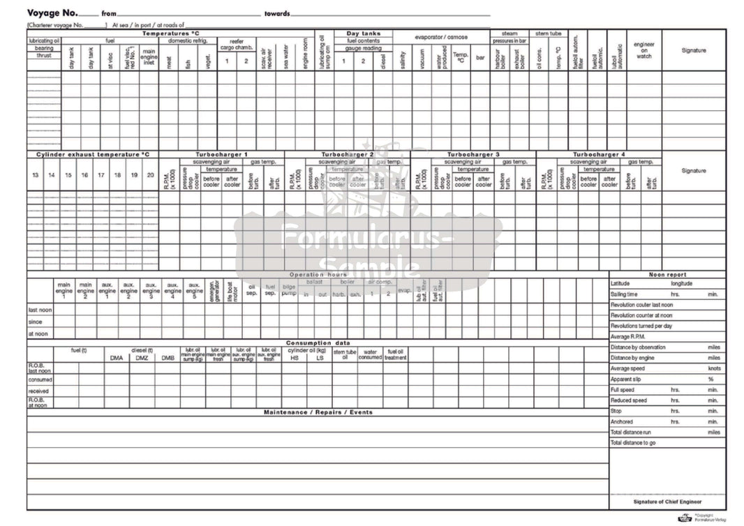 Cyprus Official Engine Log Book - Amnautical
