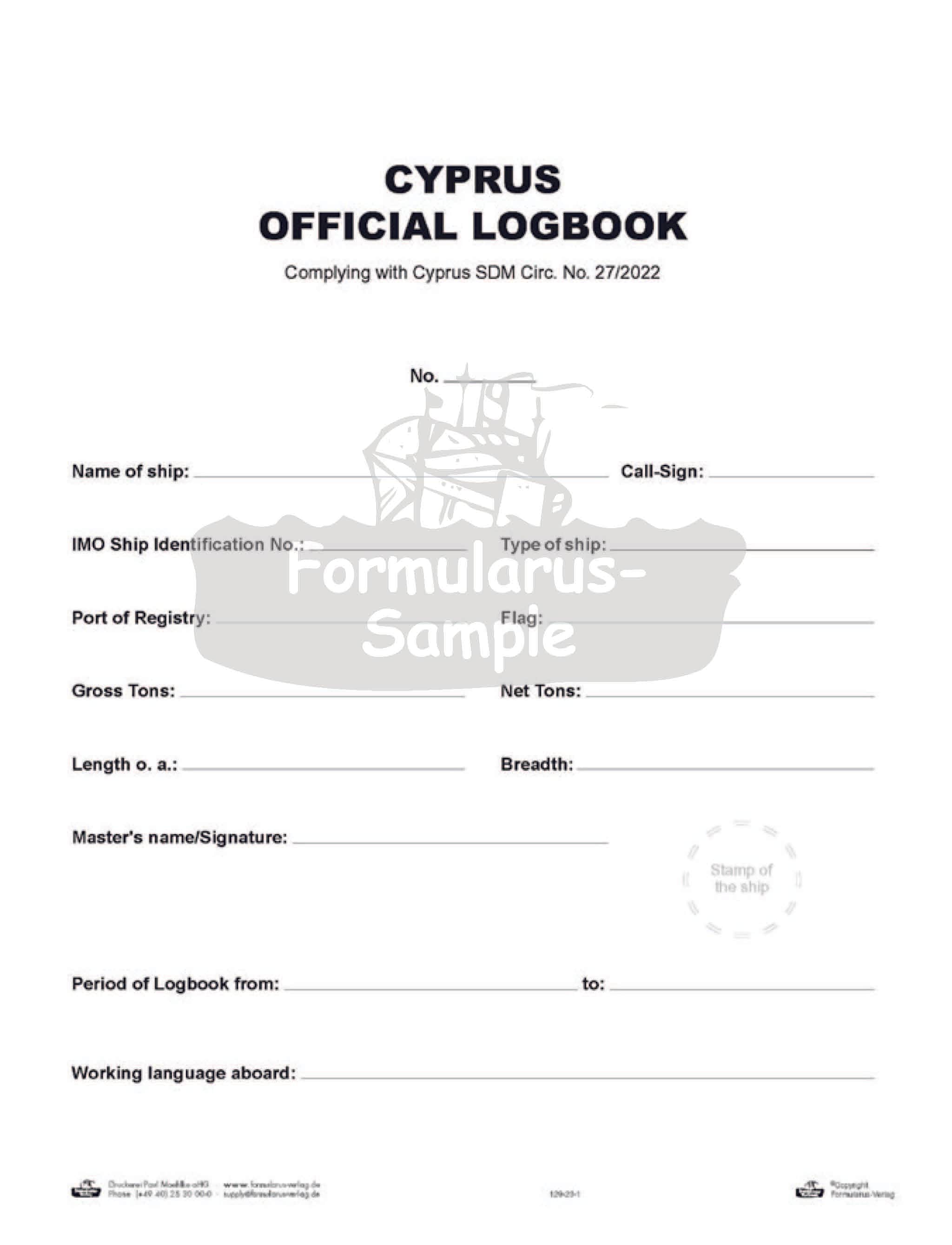 Cyprus Official Log Book - Amnautical