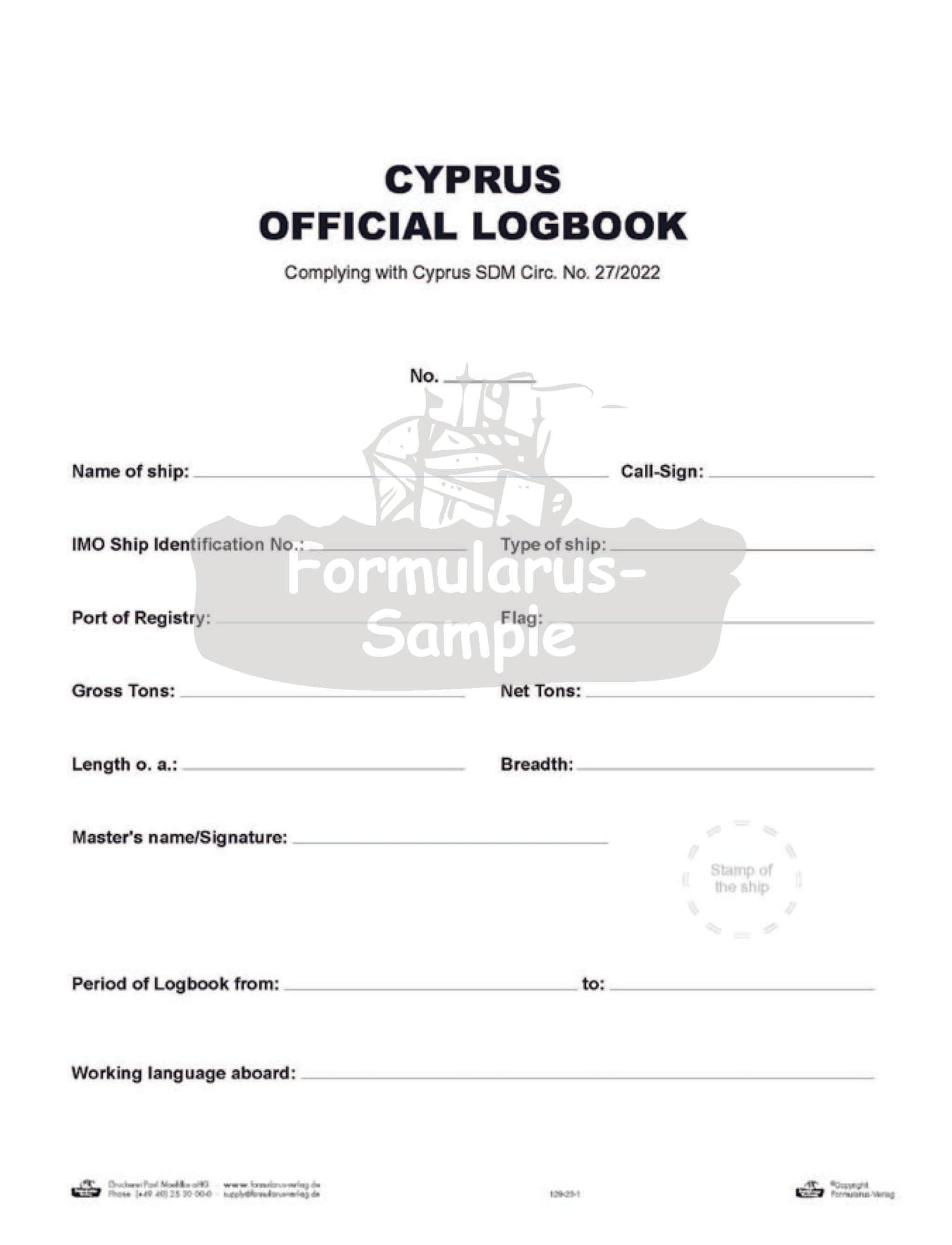 Cyprus Official Log Book - Amnautical