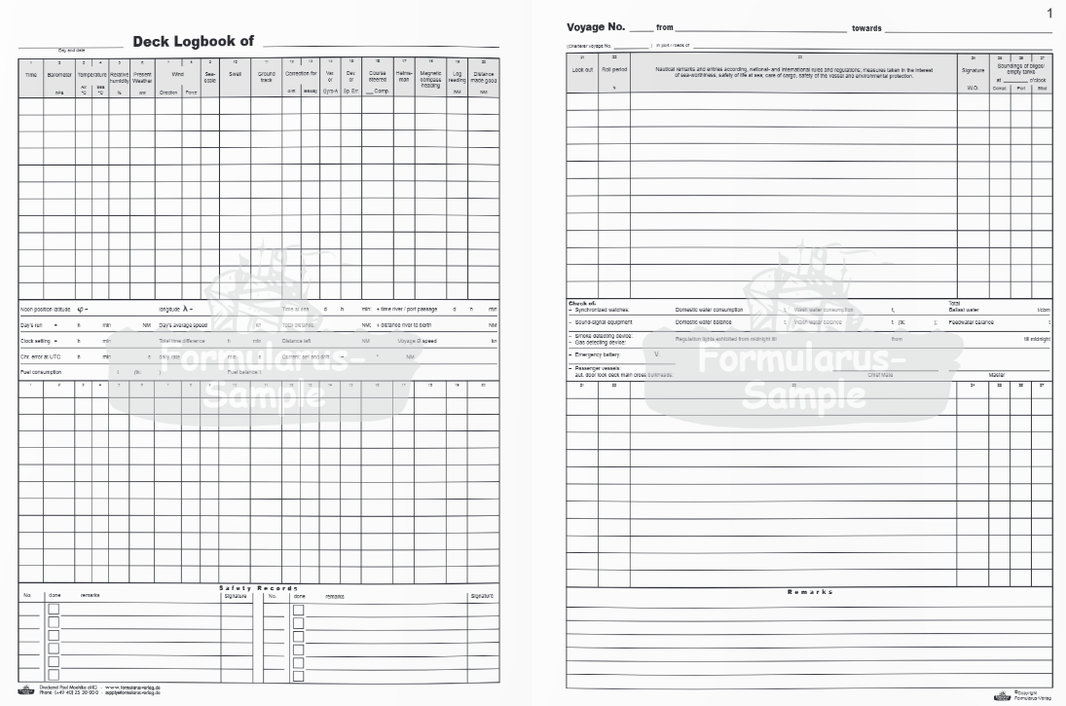 3 Months Deck Log Book - Amnautical