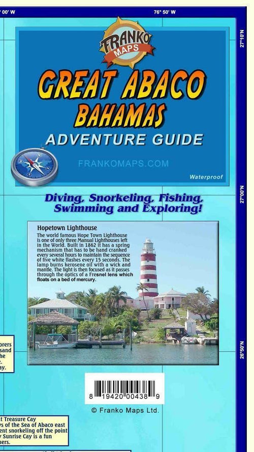 Great Abaco Island, The Bahamas, Adventure Guide Map - Amnautical