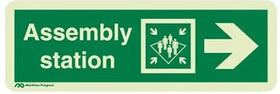 Marine Direction Sign: Assembly Station Arrow Right (2019) - Amnautical