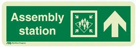 Marine Direction Sign: Assembly Station Arrow Up (2019) - Amnautical