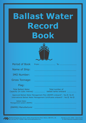 Maritime Progress Water Ballast Record Book | Ballast Log Book - Amnautical