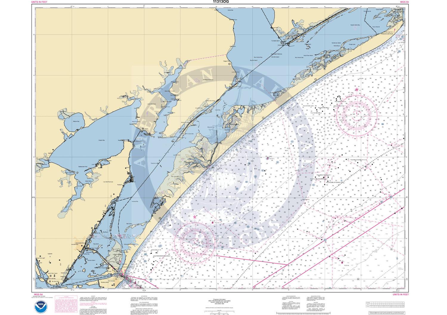 NOAA Chart 11313: Matagorda to Aransas Pass - Amnautical