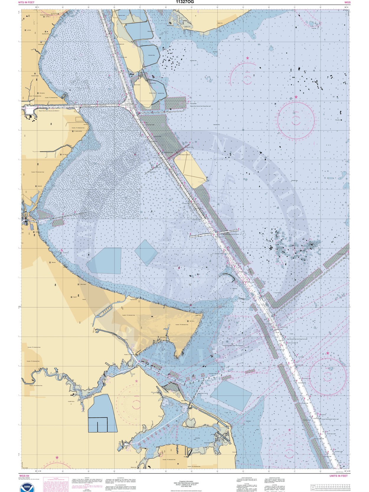 NOAA Nautical Chart 11327: Upper Galveston Bay - Amnautical