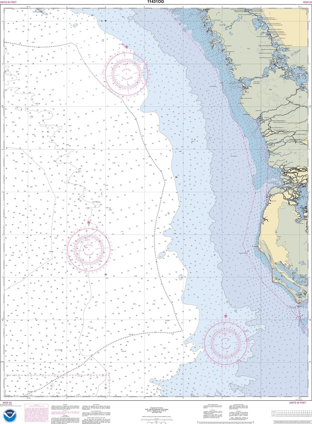 NOAA Nautical Chart 11431: East Cape to Mormon Key - Amnautical