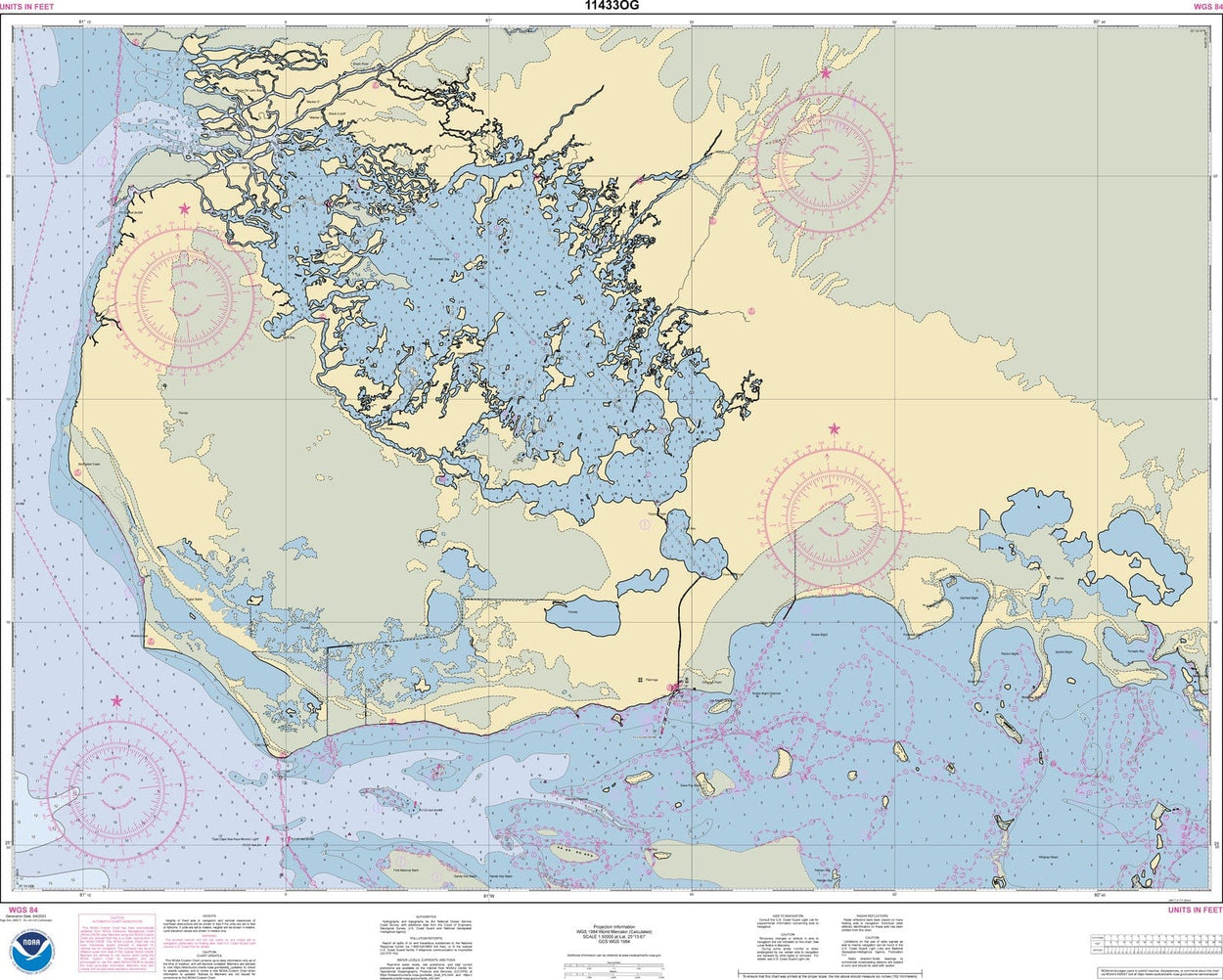NOAA Everglades Chart 11433: Everglades National Park Whitewater Bay ...