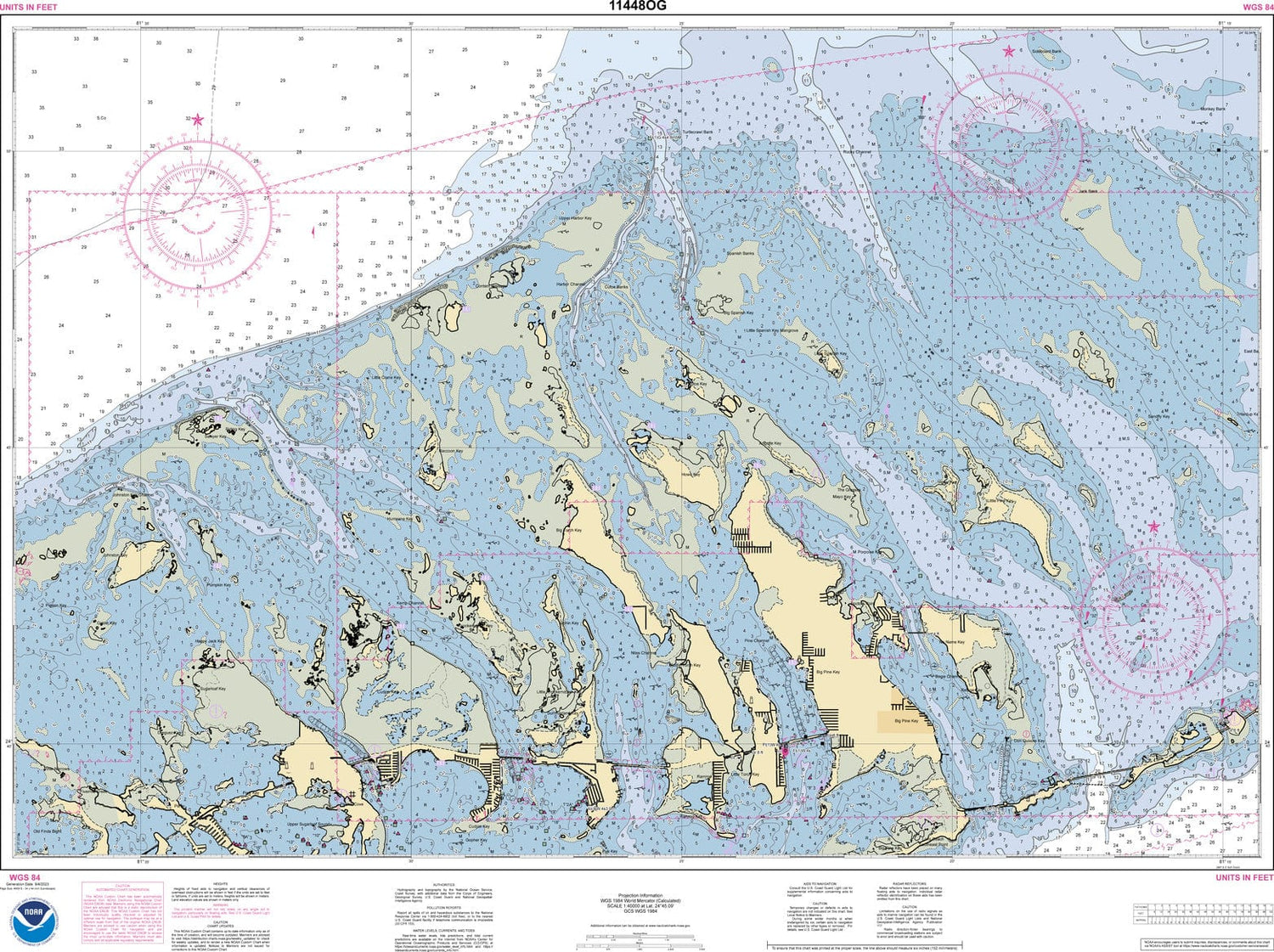 NOAA Nautical Chart 11448: Intracoastal Waterway Big Spanish Channel t ...