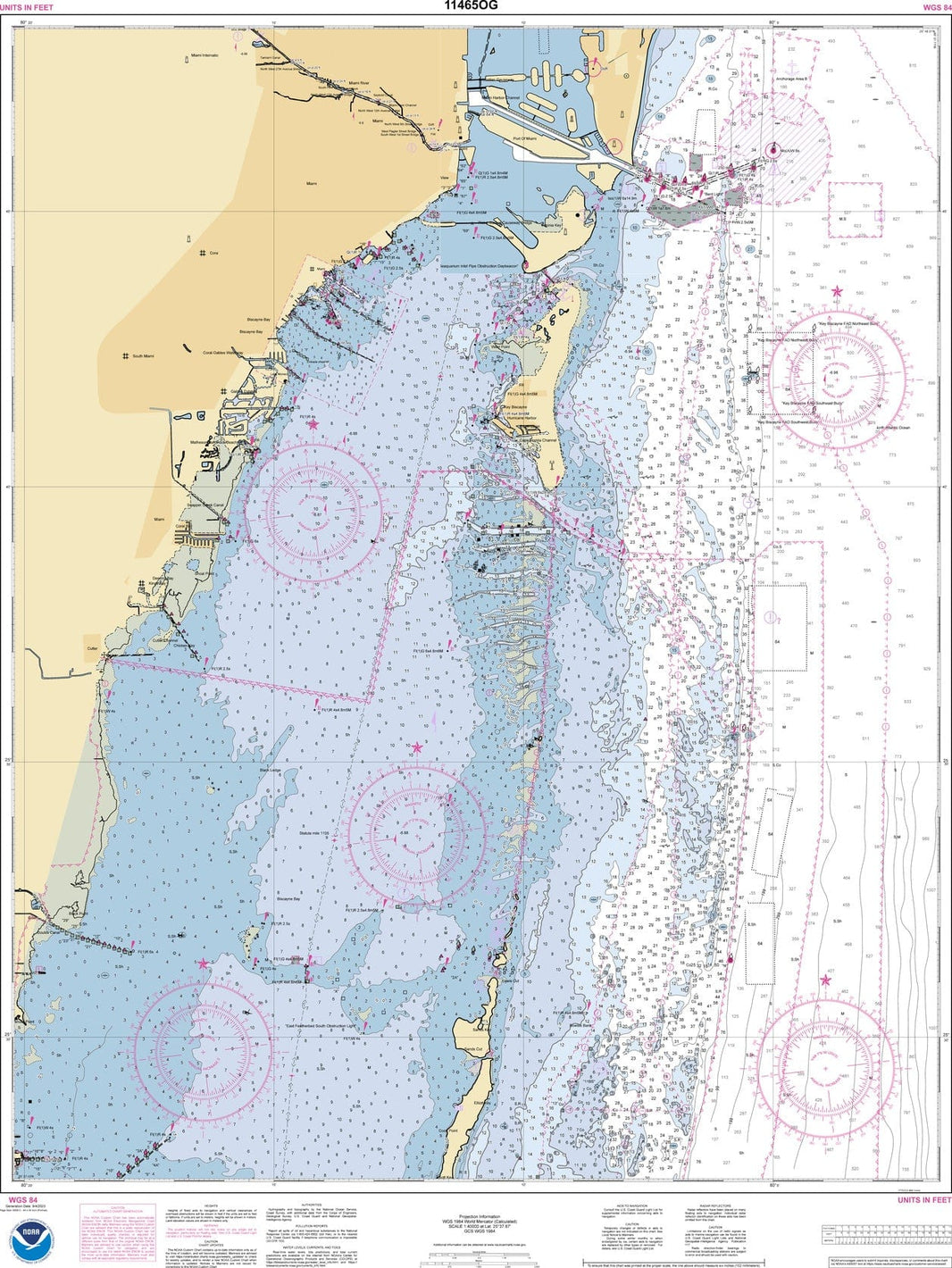 NOAA Nautical Chart 11465: Intracoastal Waterway Miami to Elliot Key ...