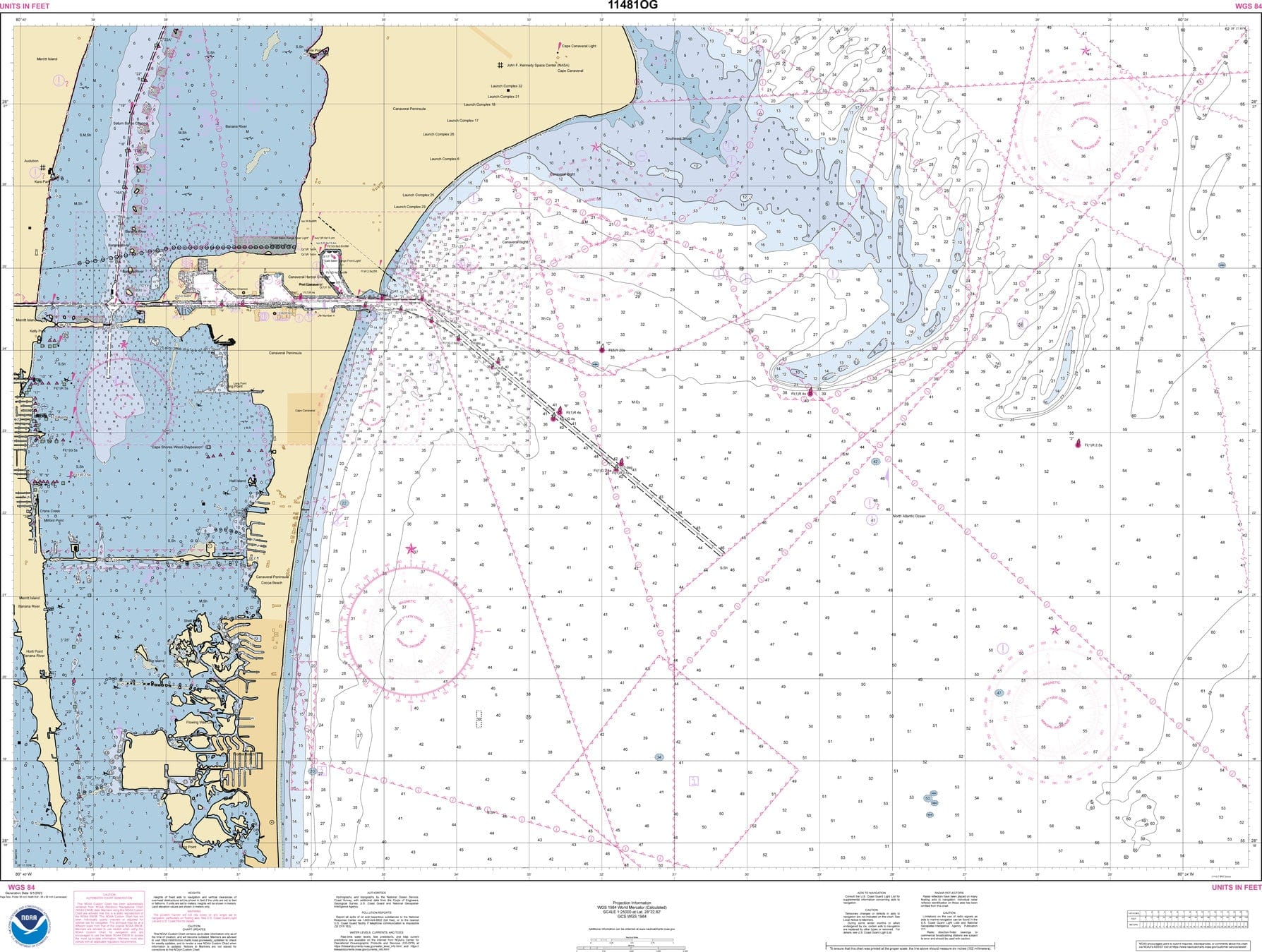 NOAA Nautical Chart 11481: Approaches to Port Canaveral| NOAA Port ...