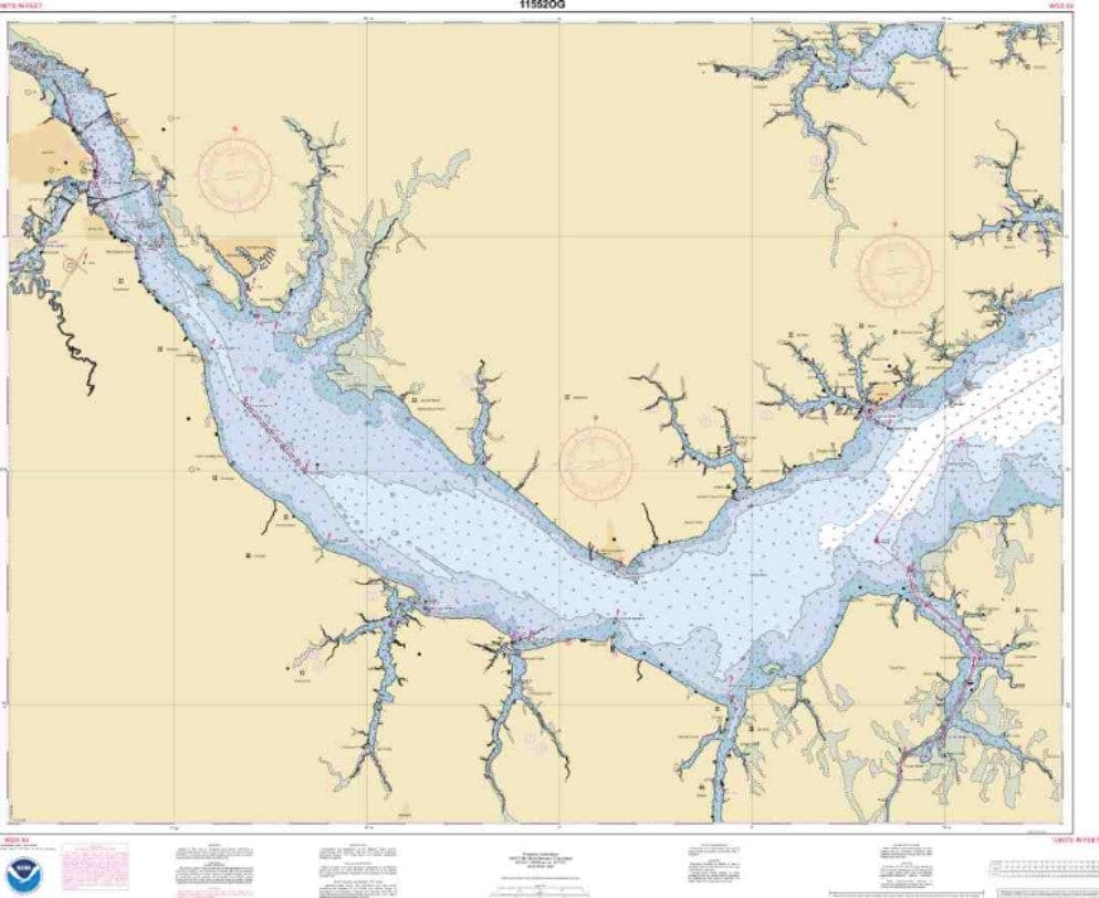 NOAA Nautical Chart 11552: Neuse River and Upper Part of Bay River ...