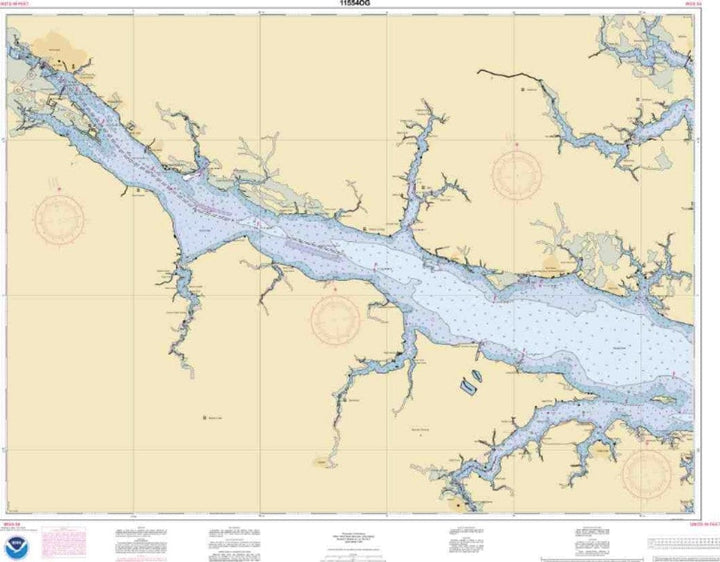 NOAA Nautical Chart 11554: Pamlico River| Pamlico River Depth Chart ...