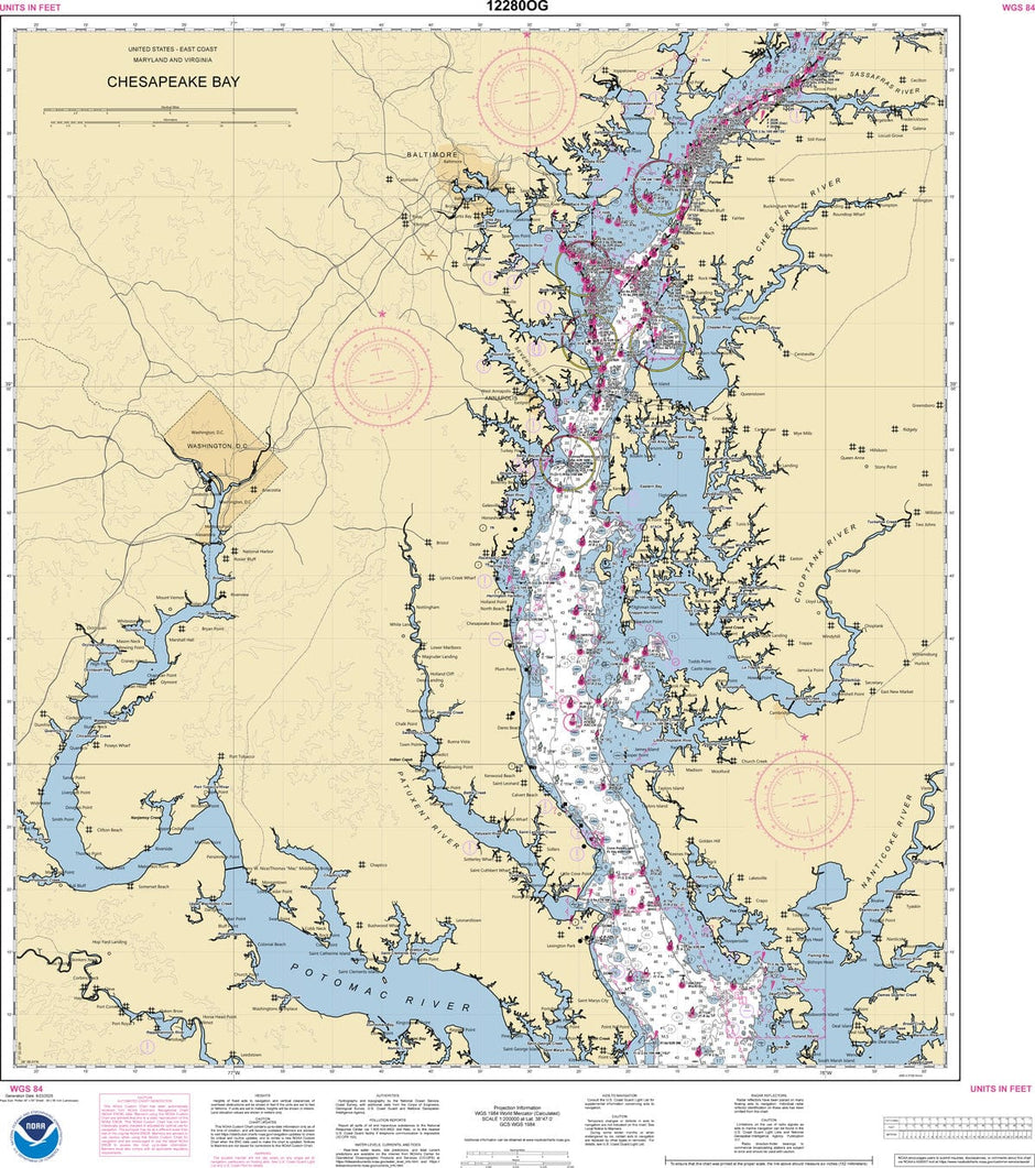 NOAA Chesapeake Bay Nautical Chart 12280 | NOAA Chart 12280 | NOAA Map ...