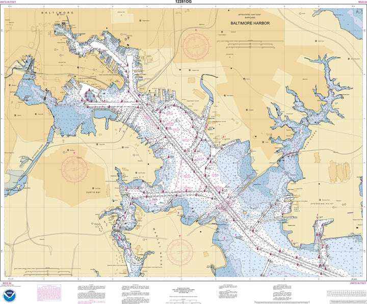 NOAA Nautical Chart 12281: Baltimore Harbor - Amnautical