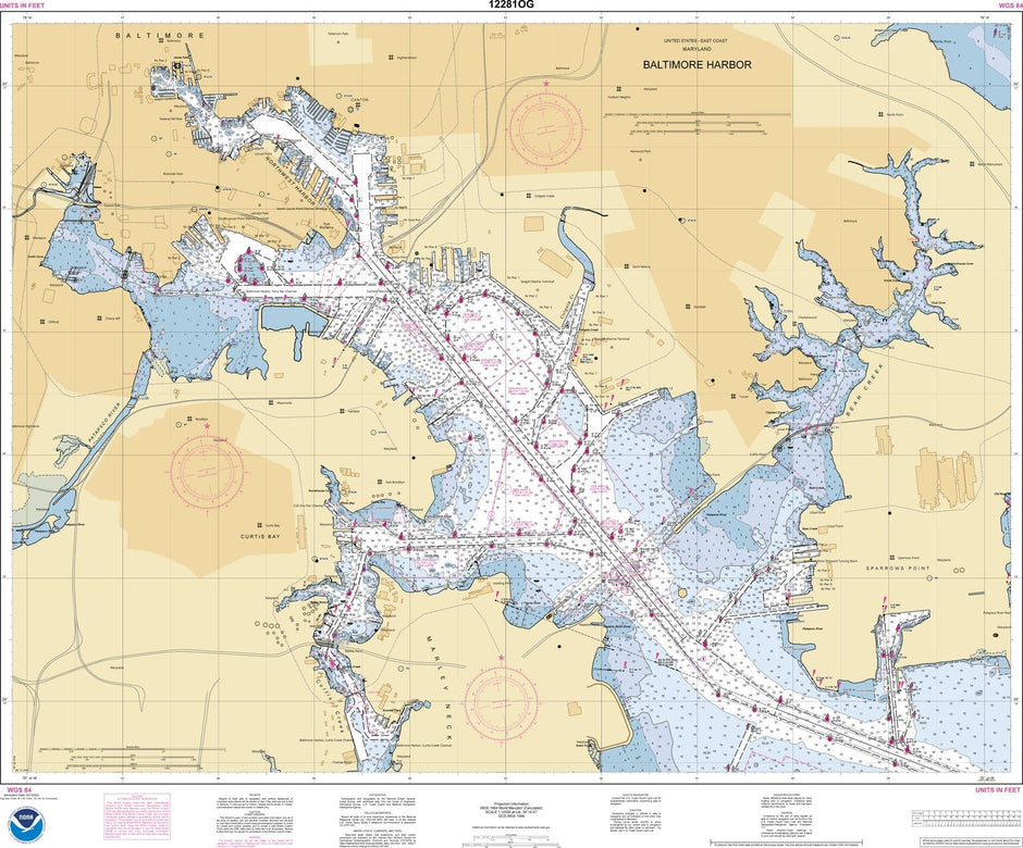 NOAA Nautical Chart 12281: Baltimore Harbor - Amnautical