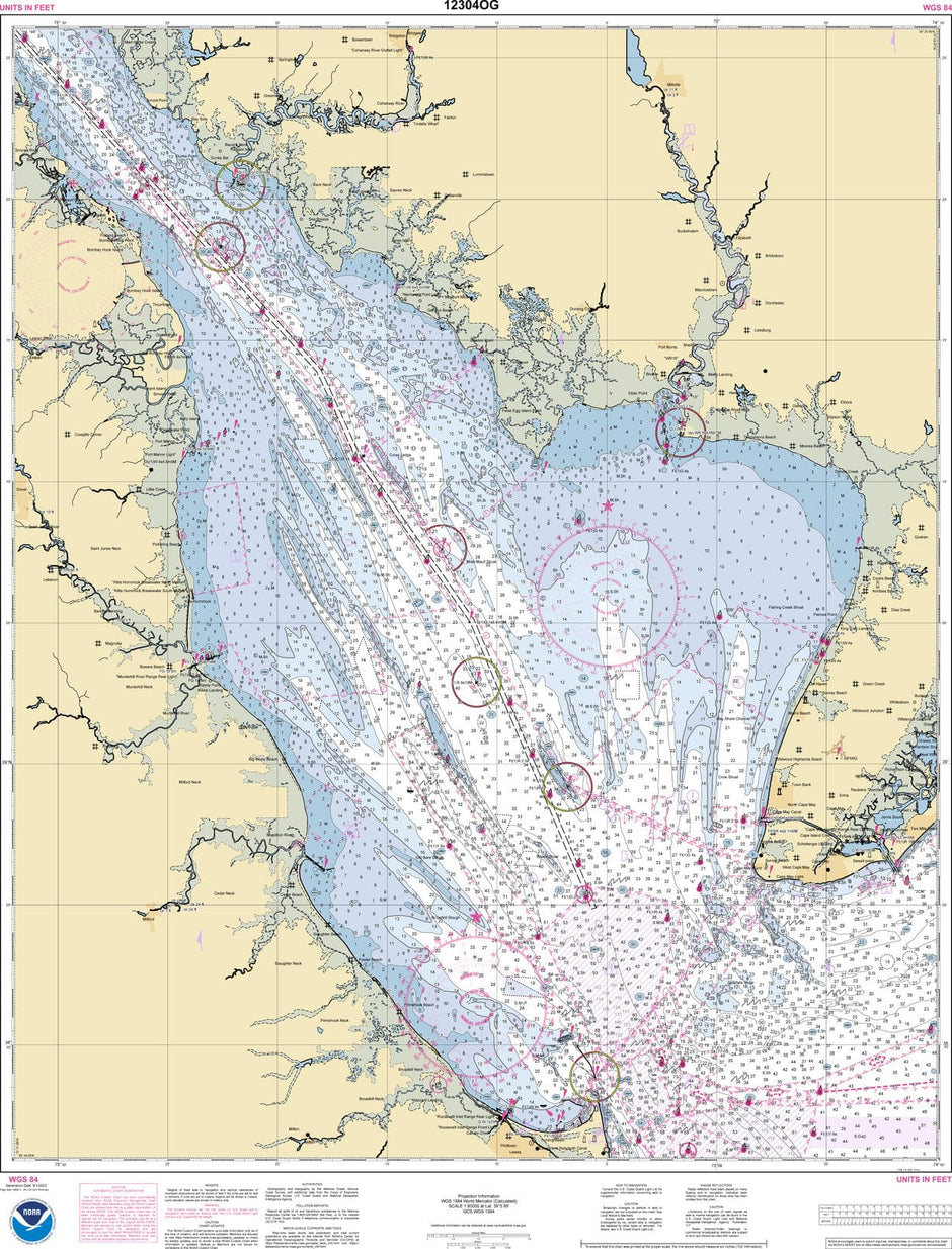 NOAA Delaware Bay Nautical Chart 12304 | Delaware Bay Map - Amnautical
