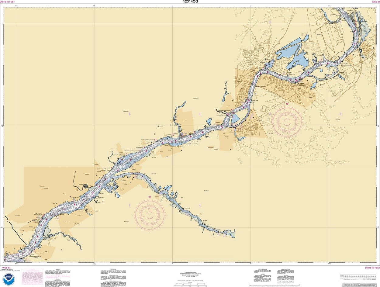 NOAA Nautical Chart 12314: Delaware River Philadelphia to Trenton ...