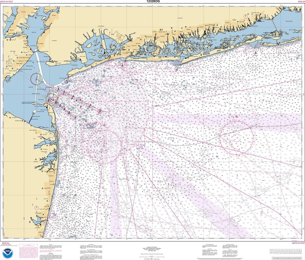 NOAA Nautical Chart 12326: Approaches to New York Fire lsland Light to ...