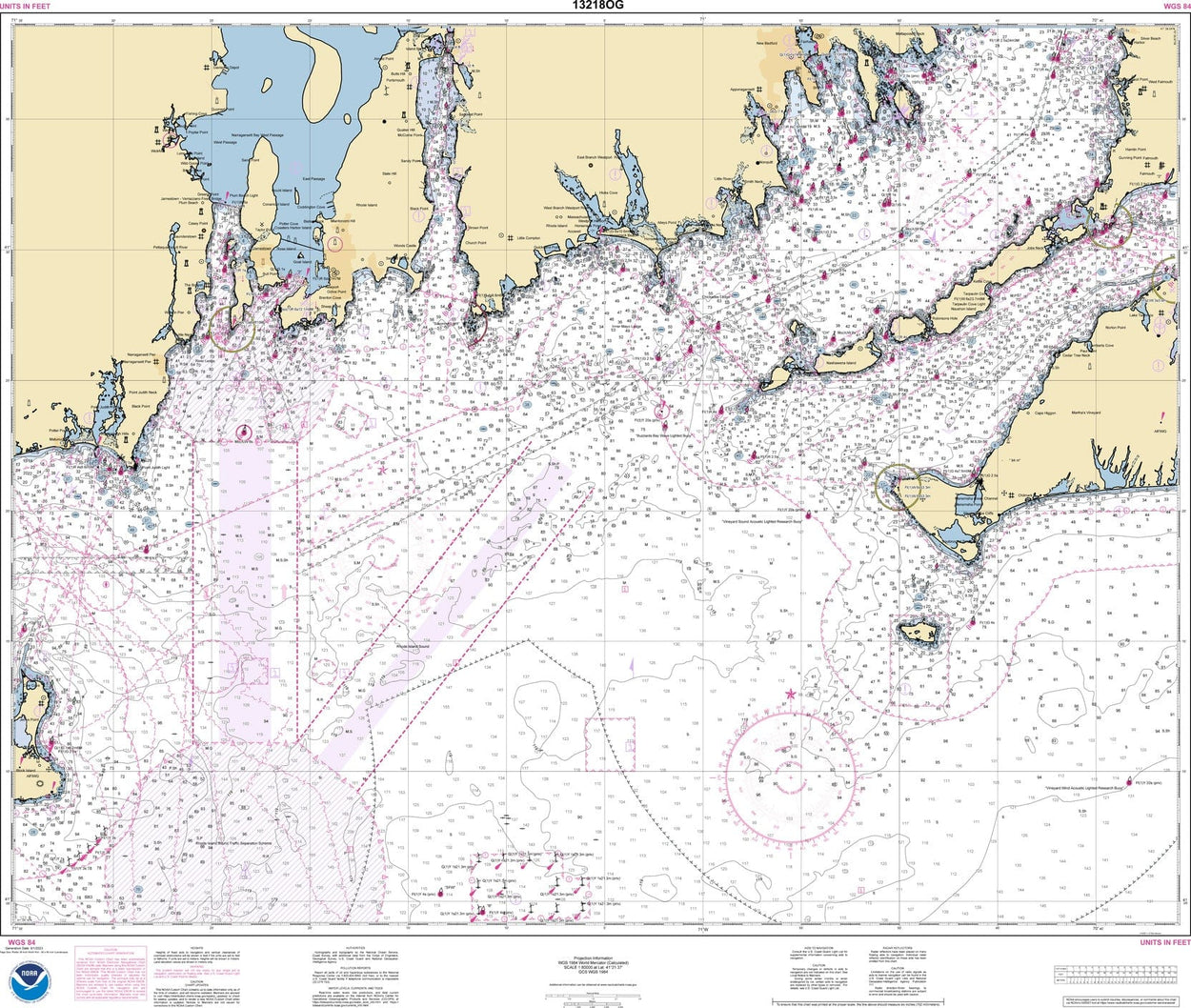 NOAA Block Island Nautical Chart 13218 | Martha's Vineyard | NOAA Map ...
