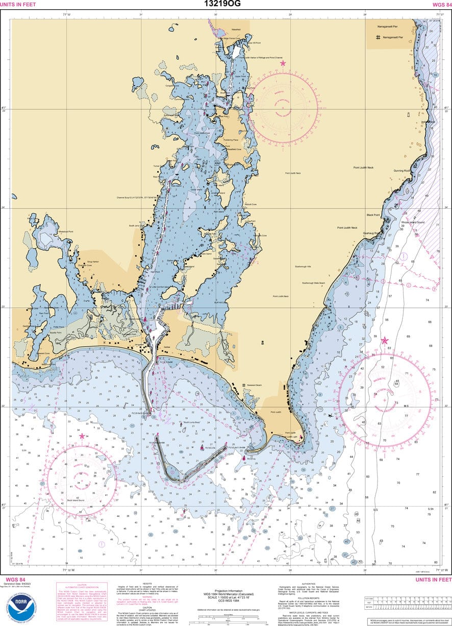 NOAA Nautical Chart 13219: Point Judith Harbor - Amnautical