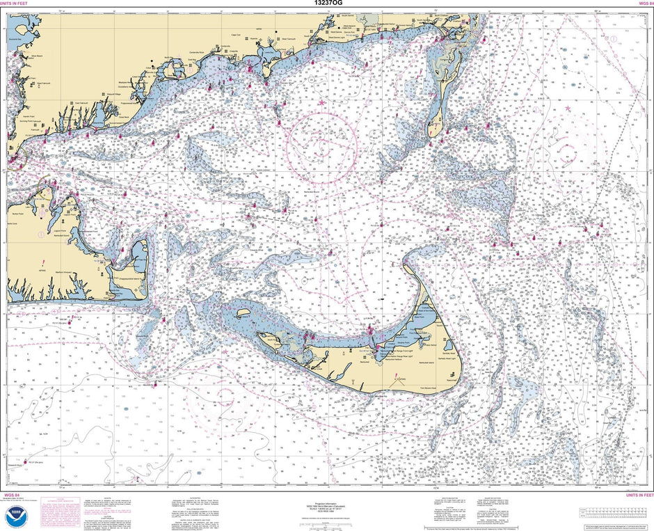 NOAA Nautical Chart 13237: Map of Nantucket Sound and Approaches ...