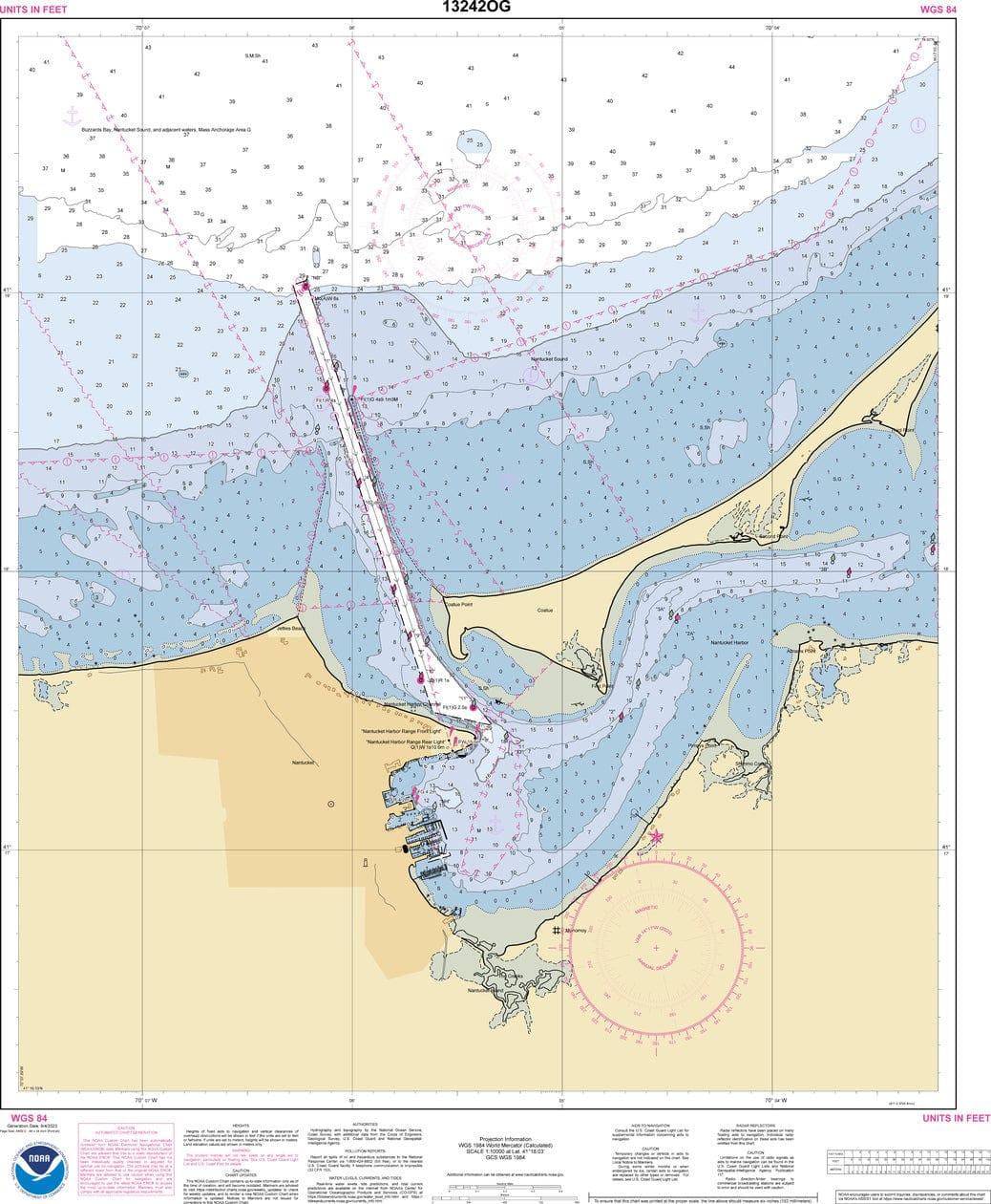 NOAA Nautical Chart 13242: Nantucket Harbor | Harbor Hill Nantucket ...
