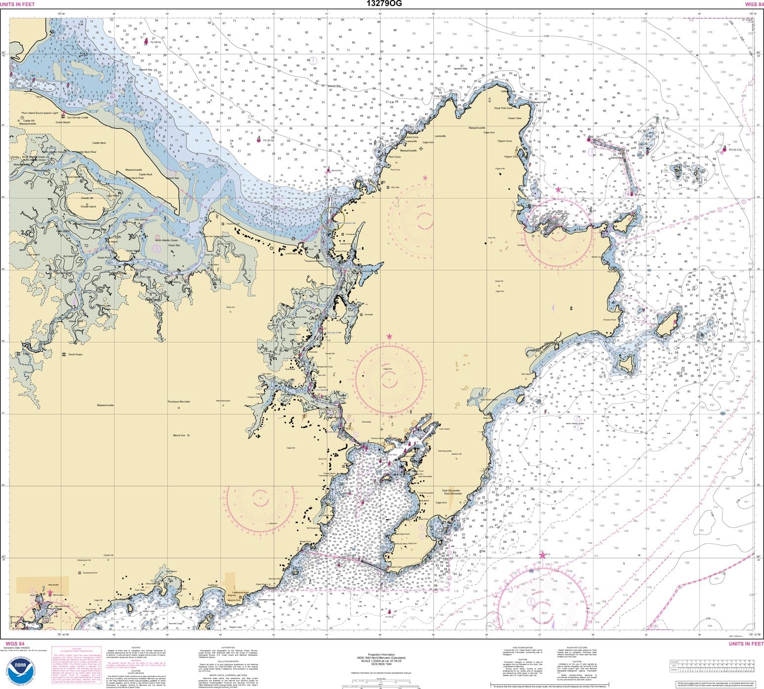 NOAA Nautical Chart 13279: Ipswich Bay to Gloucester Harbor; Rockport ...