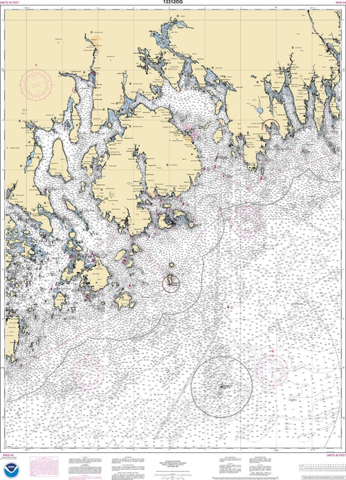 NOAA Nautical Chart 13312: Frenchman and Blue Hill Bays and Approaches ...