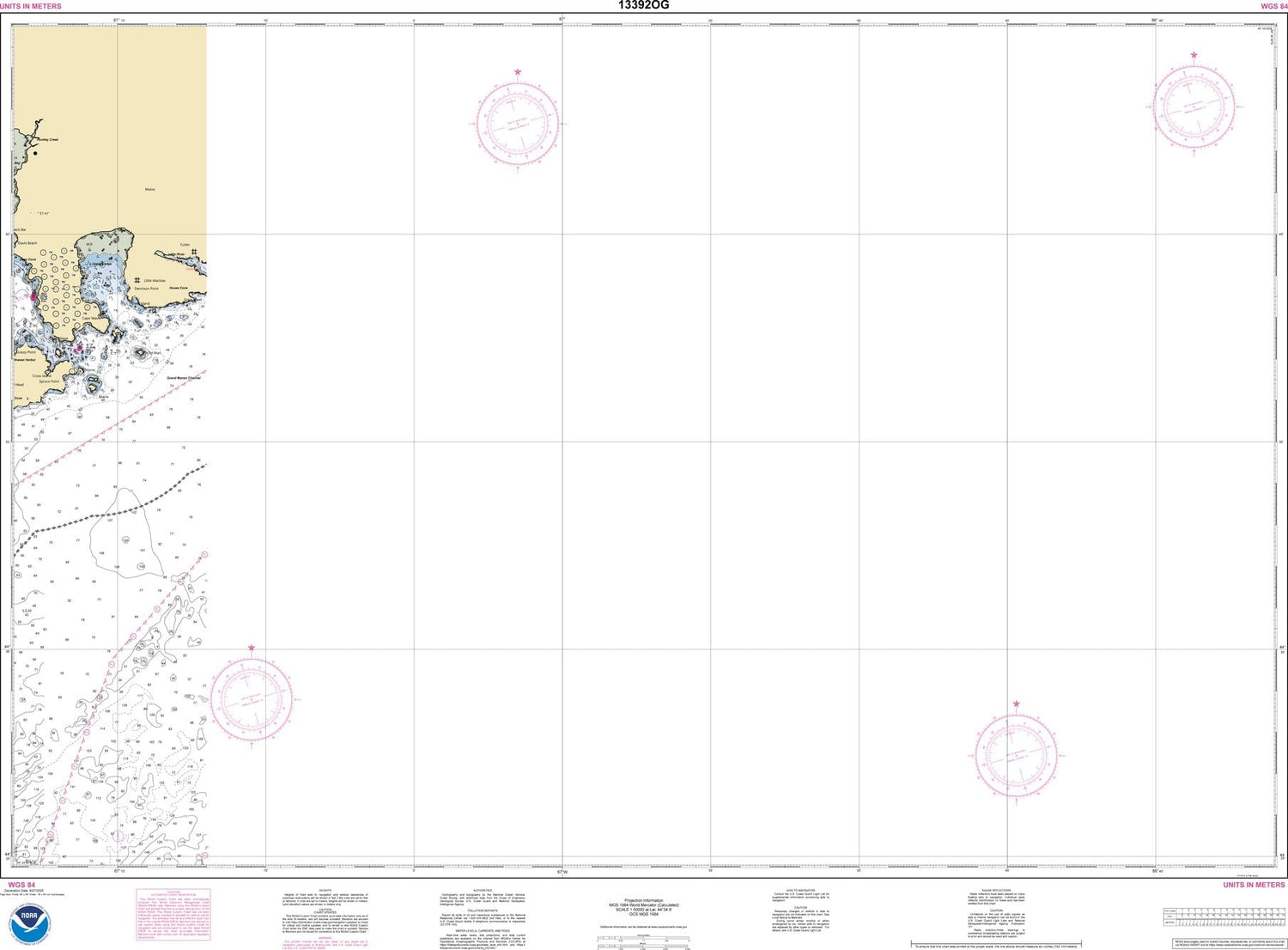NOAA Nautical Chart 13392: Grand Manan Channel Southern Part - Amnautical
