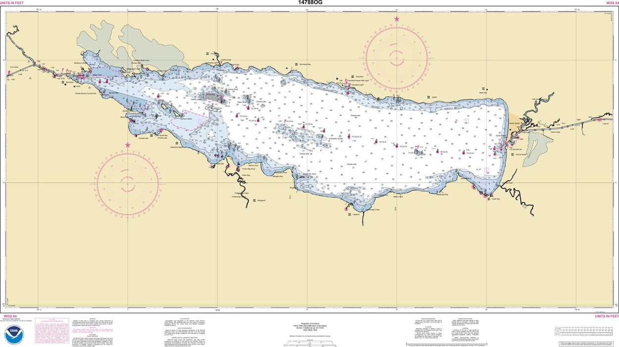 NOAA Nautical Chart 14788: Oneida Lake Map- Lock 22 to Lock 23 - Amnautical