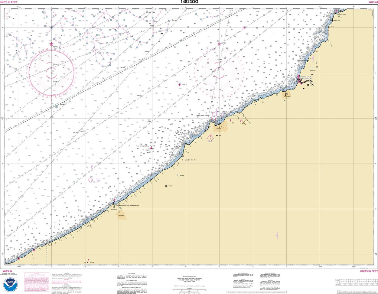NOAA Nautical Chart 14823: Sturgeon Point to Twentymile Creek; Dunkirk ...