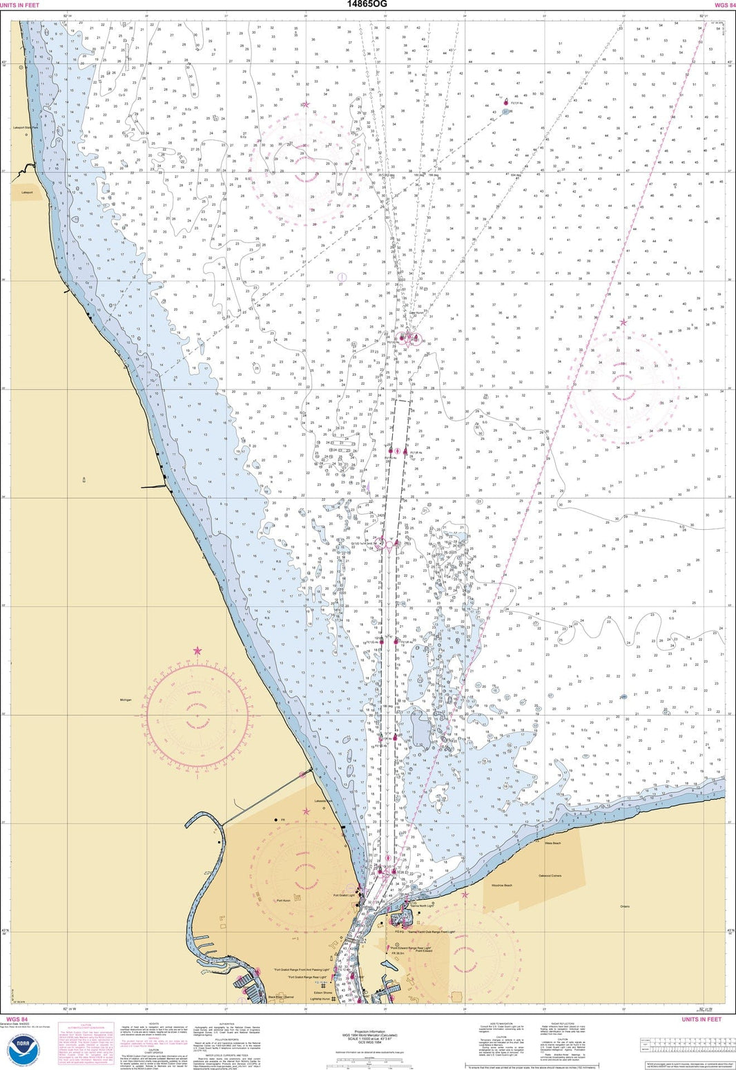 NOAA Nautical Chart 14865: South End of Lake Huron | NOAA Lake Huron ...