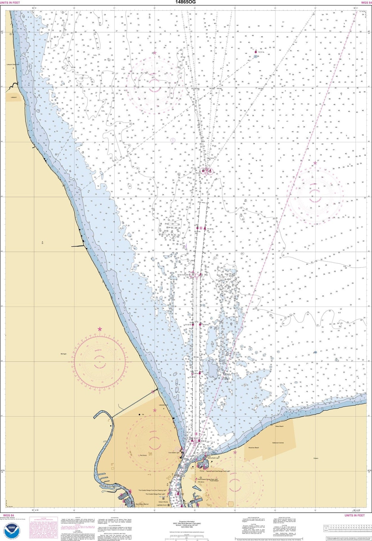 NOAA Nautical Chart 14865: South End of Lake Huron | NOAA Lake Huron ...