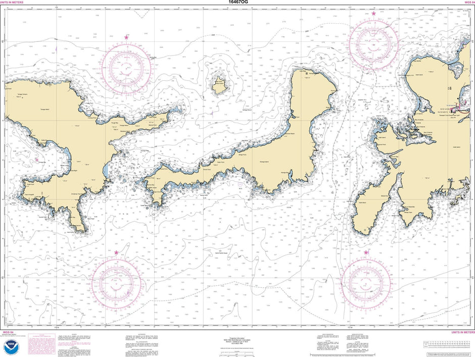 NOAA Nautical Chart 16467: Adak Island to Tanaga Island | Map of Adak ...