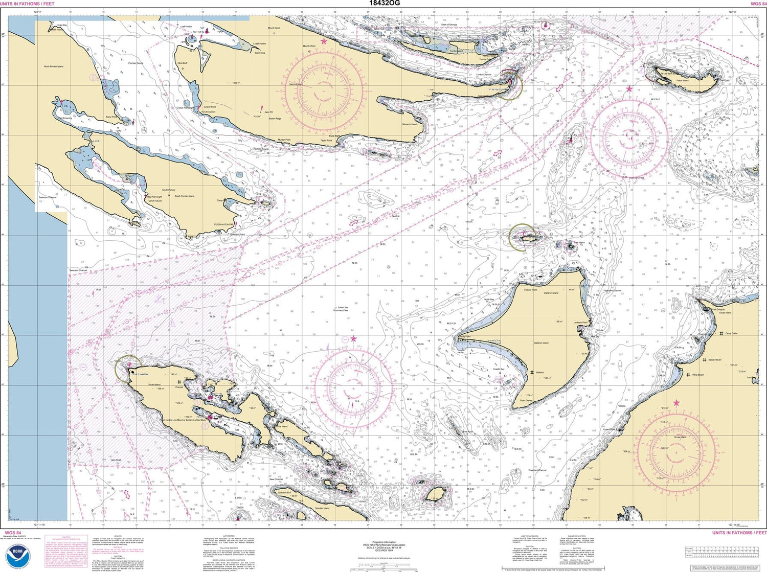 NOAA Nautical Chart 18432: Boundary Pass | Boundary Chart - Amnautical