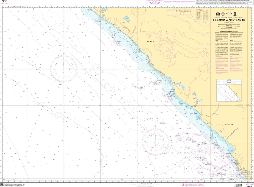 SHOM Chart 7588: De Gamba à Pointe Noire - Amnautical